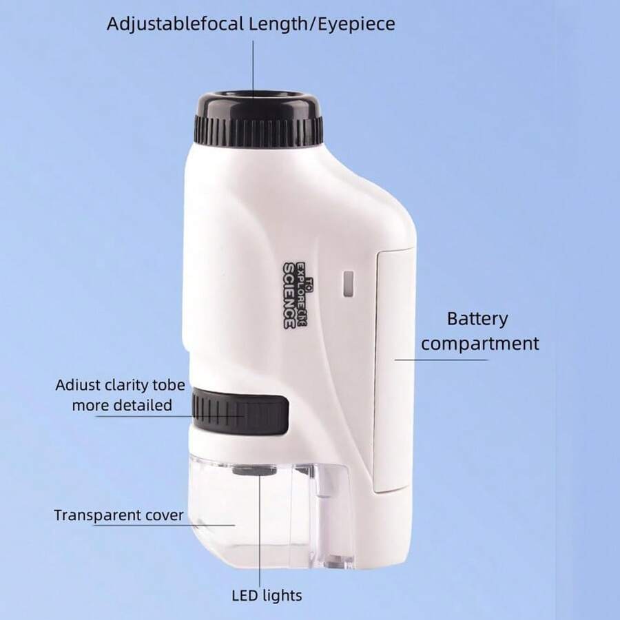 Microscope de poche pour enfants - Nouveau microscope mini éclairé ...