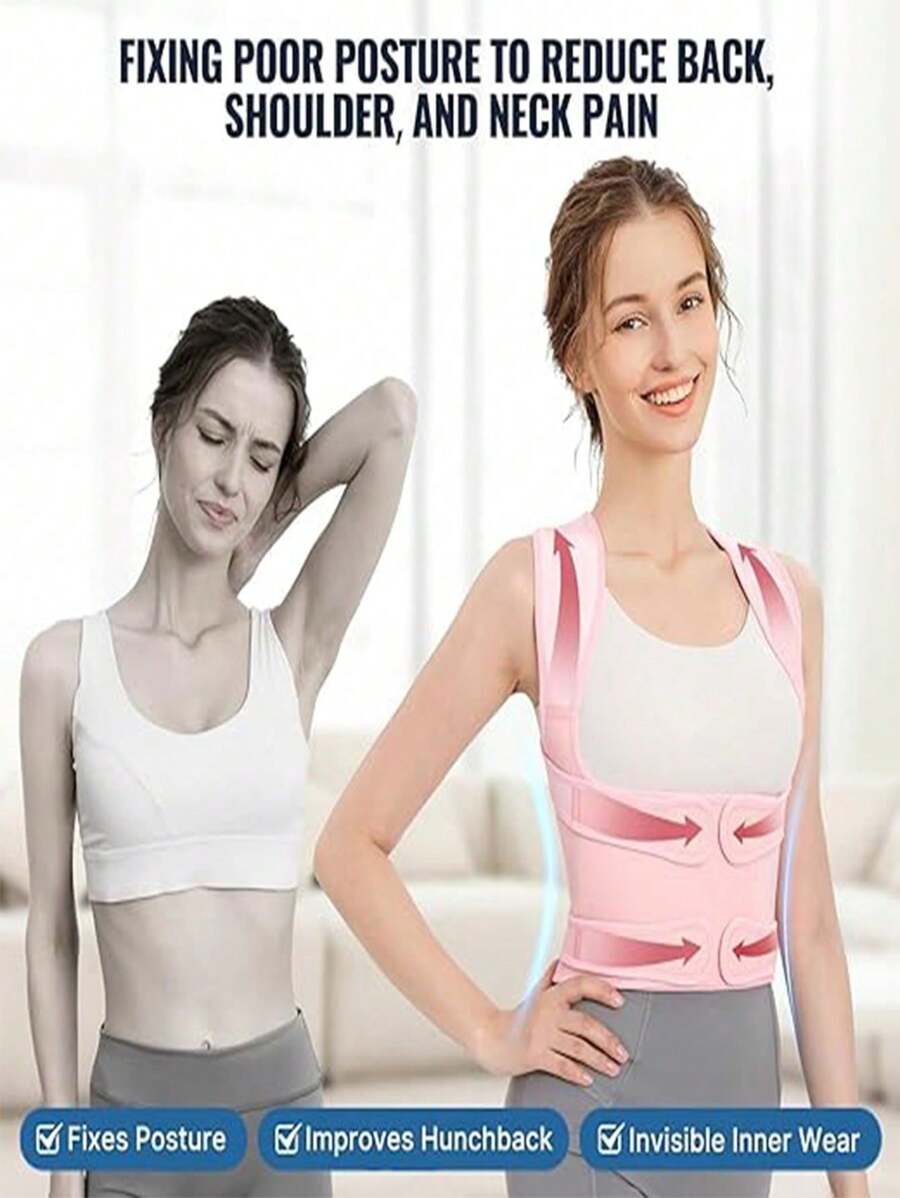 1pc Adjustable Posture Corrector For Women: Shoulder Correction Brace ...