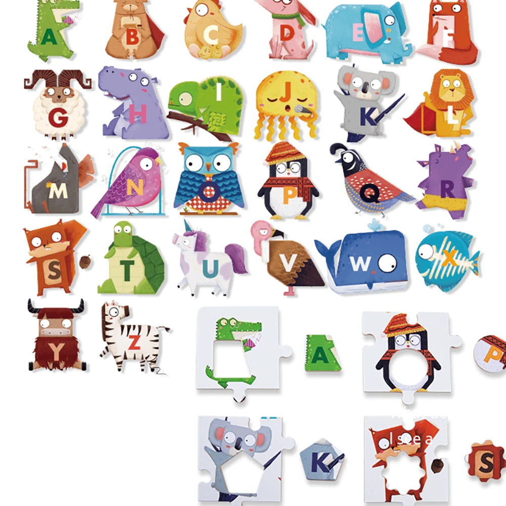 Conjunto de rompecabezas de aprendizaje del alfabeto Montessori ...