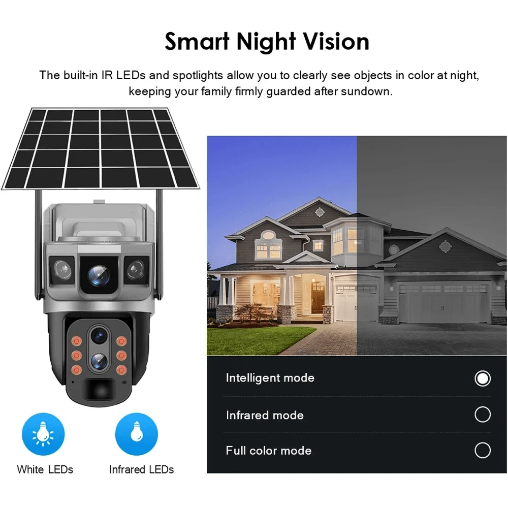 Câmera IP com Zoom Digital de 10X 4G, 12MP 6K, Câmera de Vigilância ...