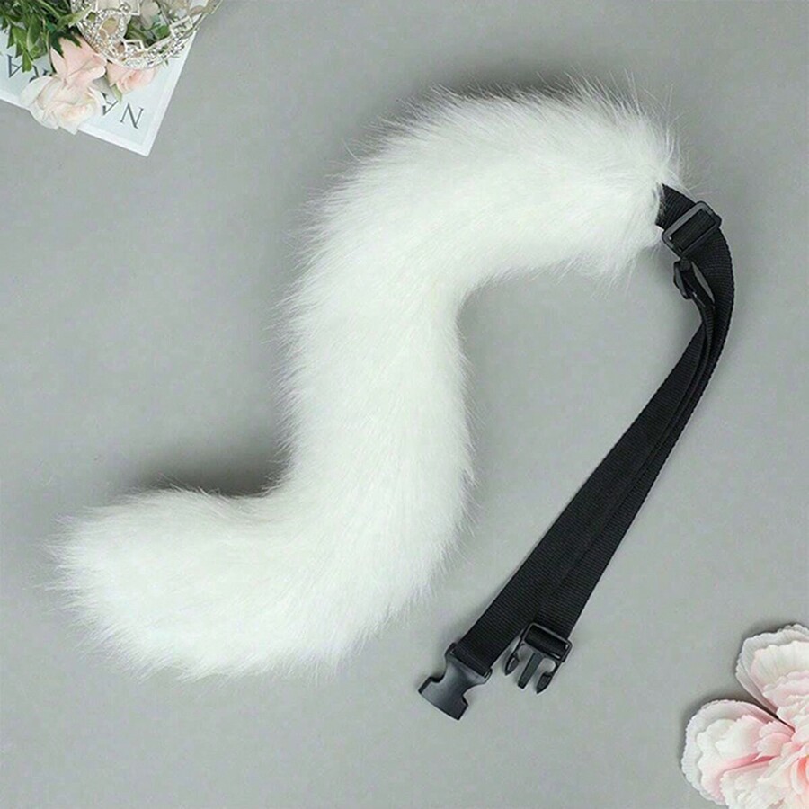 12 Colors 55CM Fluffy Cat Tail Anime Cosplay Costume Props Furry Fox ...