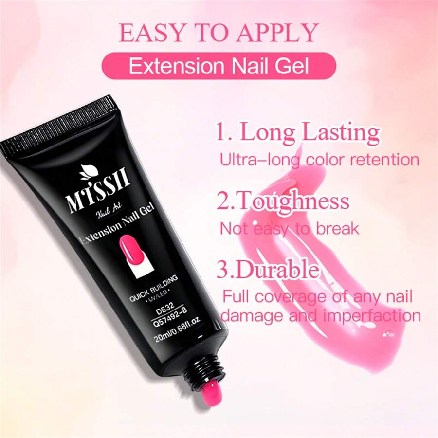 6PCS/Set 20ml Fluorescent Acrylic Poly Extension Nail Gel For Fingers ...