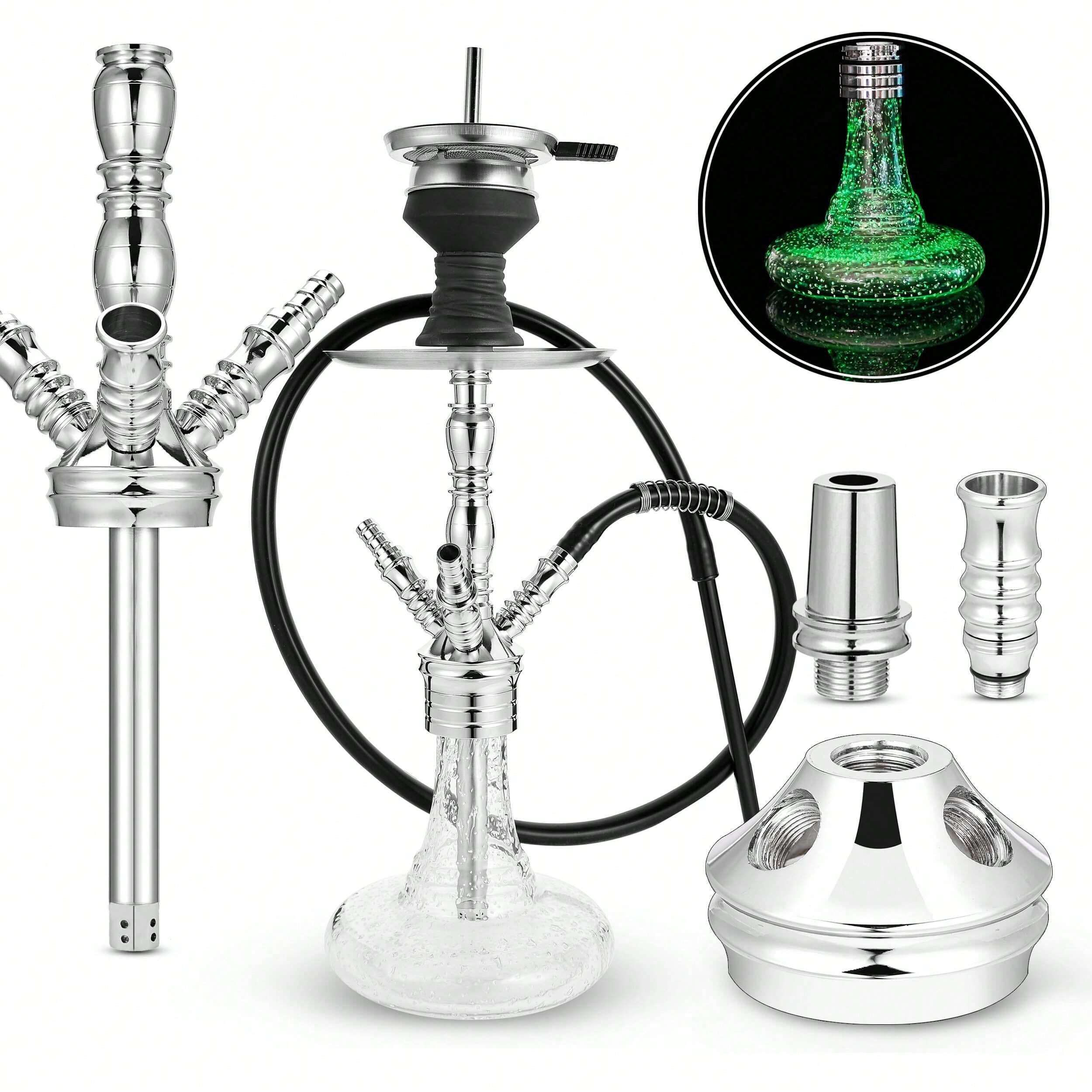 Conjunto Shisha Narguilé de Alumínio 53 cm Completo com Cachimbo de ...