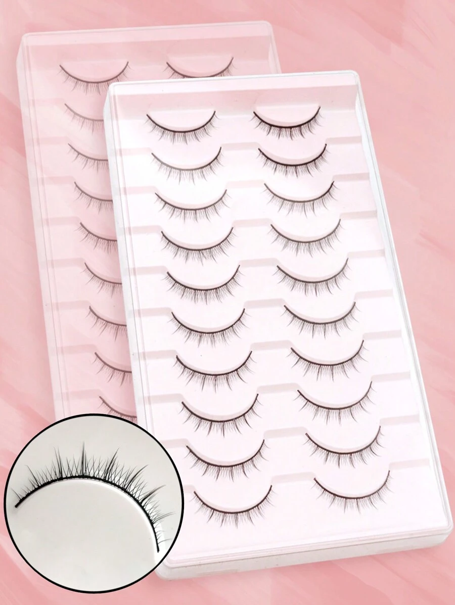 10 Pairs Cosplay Thick Natural Looking Short Demon Fairy False ...