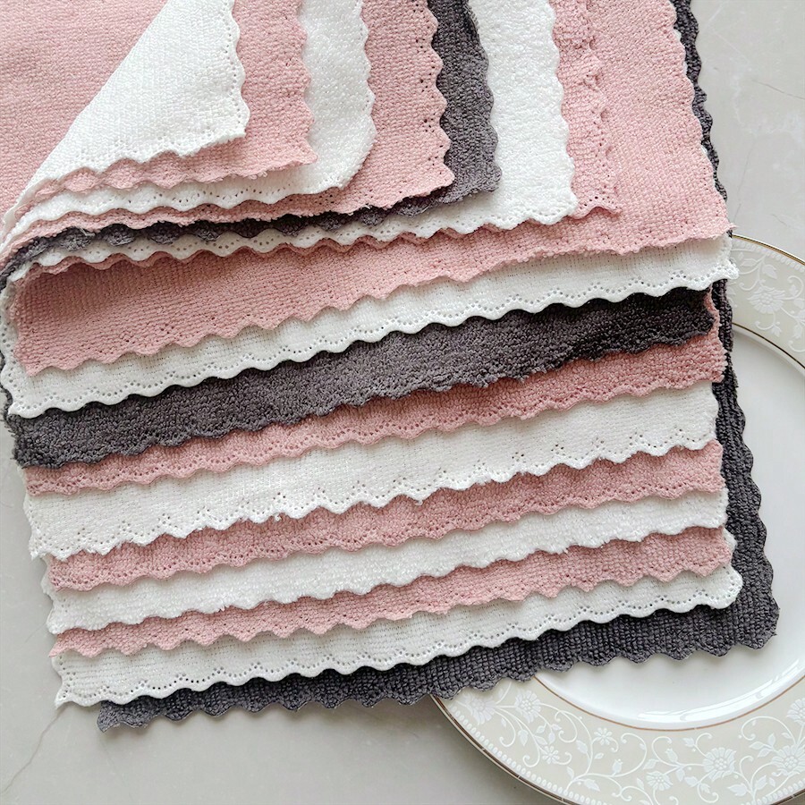 Fiber Thick Cleaning Rags Kitchen Dish Cloths Oil-Free Rags Absorbent ...