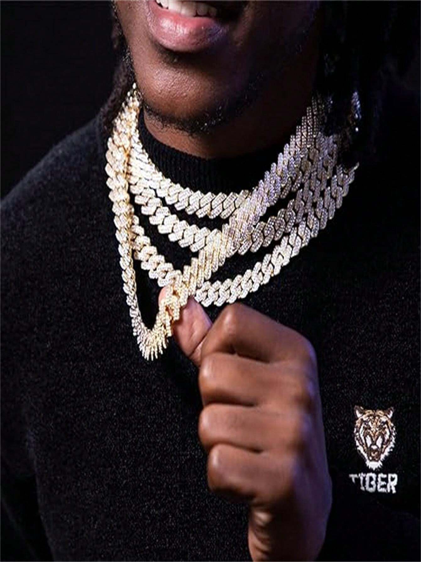 European & American Hip-Hop Style 14mm Iced Out Cubanlink Chain ...