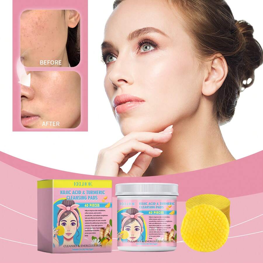 Turmeric Glycolic Acid Cleansing Pad - Gently Cleanses Face, Balances ...