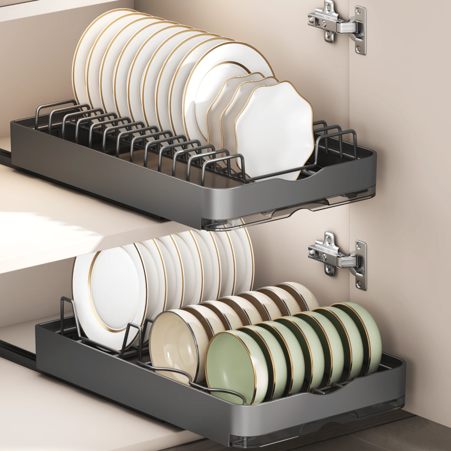 Drawer Style Stainless Steel Pull Basket In Kitchen Cabinet, Pull-Out ...