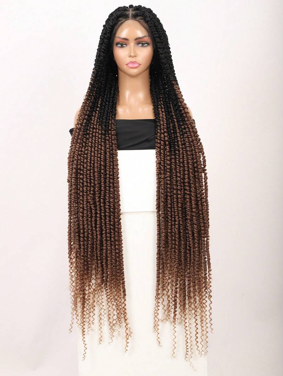 Super Long 44'' Knotless Spring Twist Braided Wigs For Women Full ...