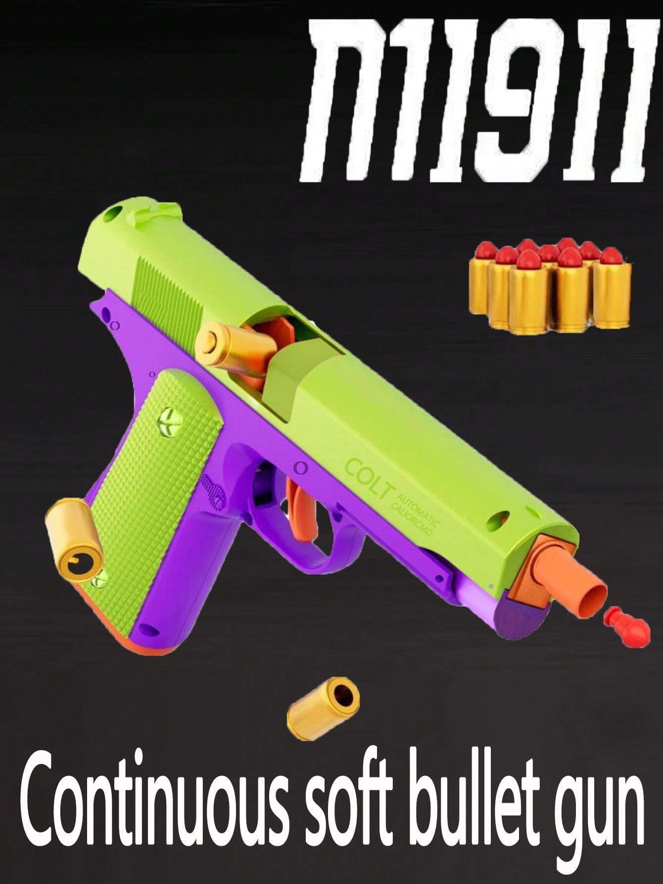 M1911 Toy Pistol With Shell Ejection, Recoil, Bolt-Action, Realistic ...