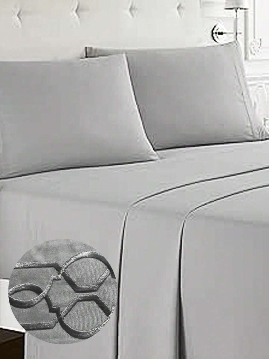 Juego de Sabanas Bordada 1200 Hilos Suave al Tacto Queen Size e ...