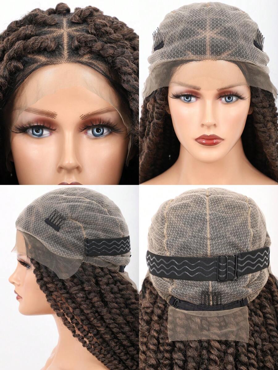 Super Long 44'' Knotless Spring Twist Braided Wigs For Women Full ...