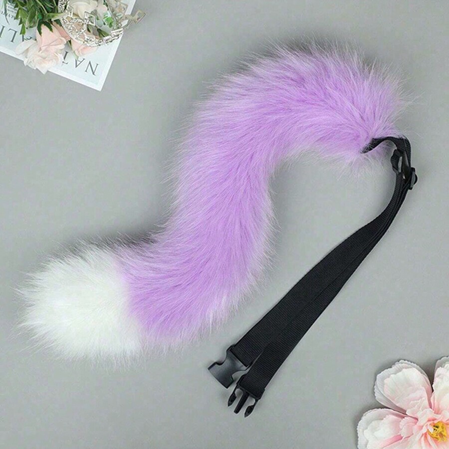 12 Colors 55CM Fluffy Cat Tail Anime Cosplay Costume Props Furry Fox ...