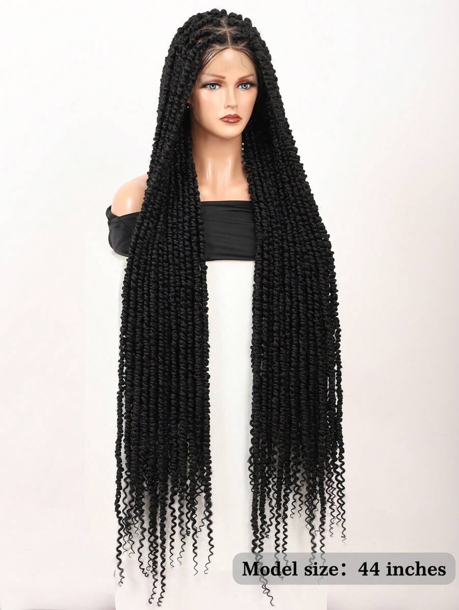 Super Long 44'' Knotless Spring Twist Braided Wigs For Women Full ...