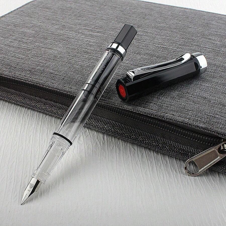 1-Piece Lanbitou Matte Black Transparent Fountain Pen EF Nib Plastic ...