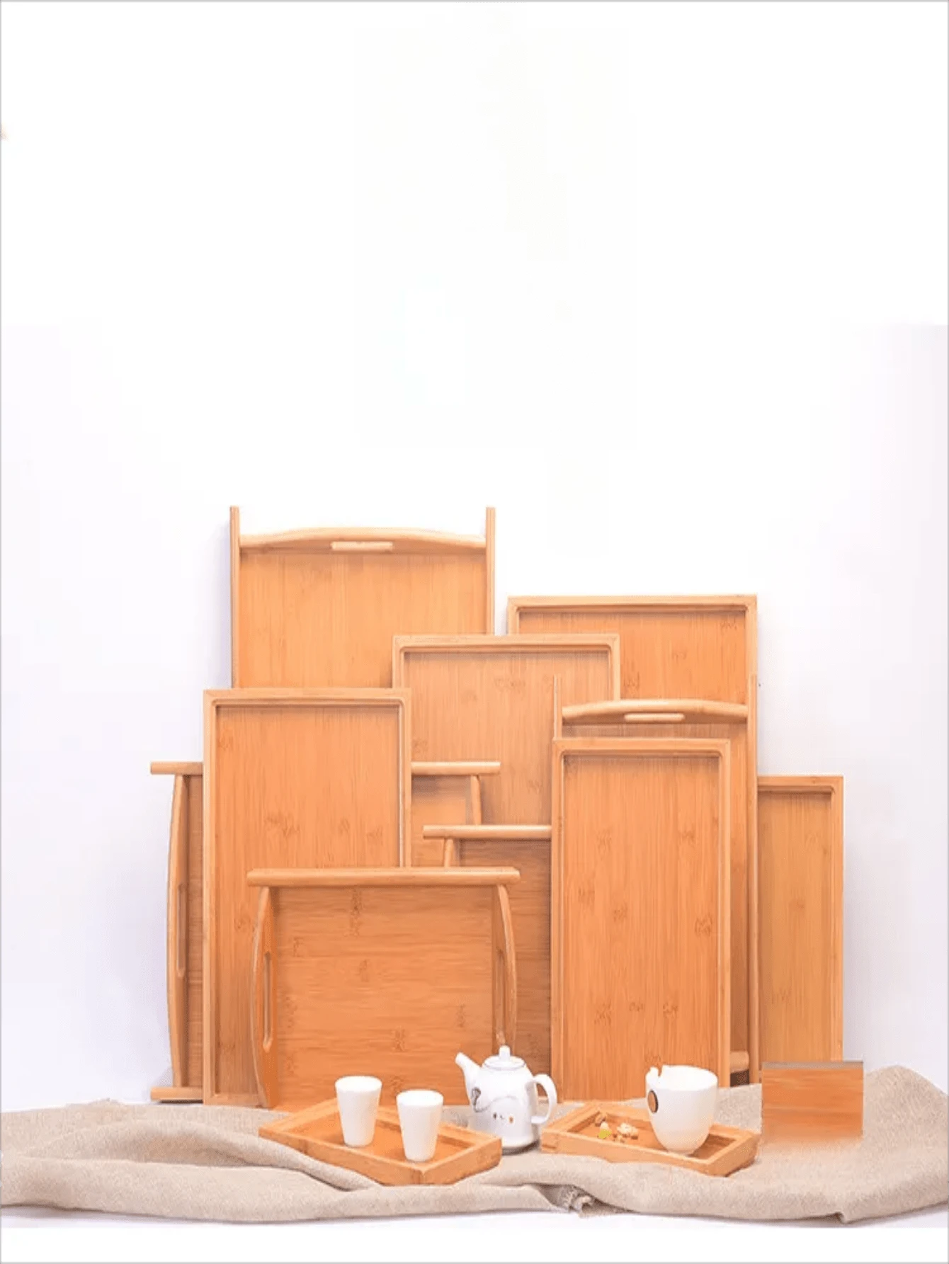 Bamboo Hotel Rectangular Tray, Tea Water Tray, Home Use Bamboo Wood ...