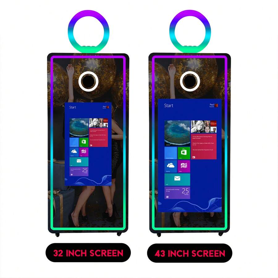 DSLR Photo Booth 43" Selfie Touch Screen Machine Magic Mirror Photo ...