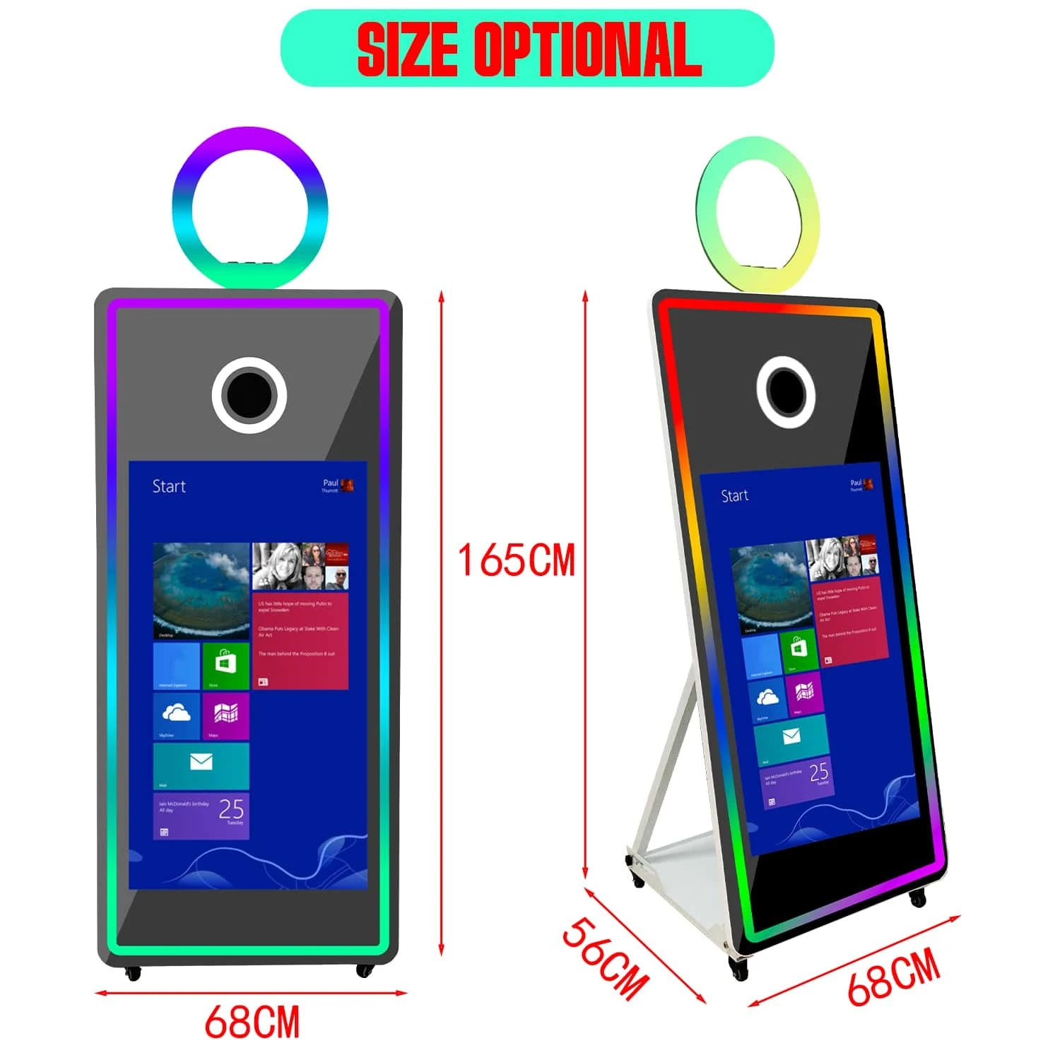 DSLR Photo Booth 43" Selfie Touch Screen Machine Magic Mirror Photo ...