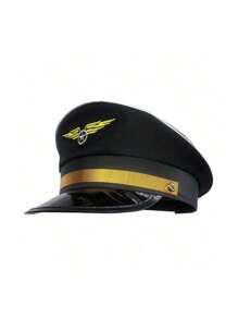 1pc Airline Pilot Cap, Uniform Cap, Cosplay Stewardess Costume Hat ...