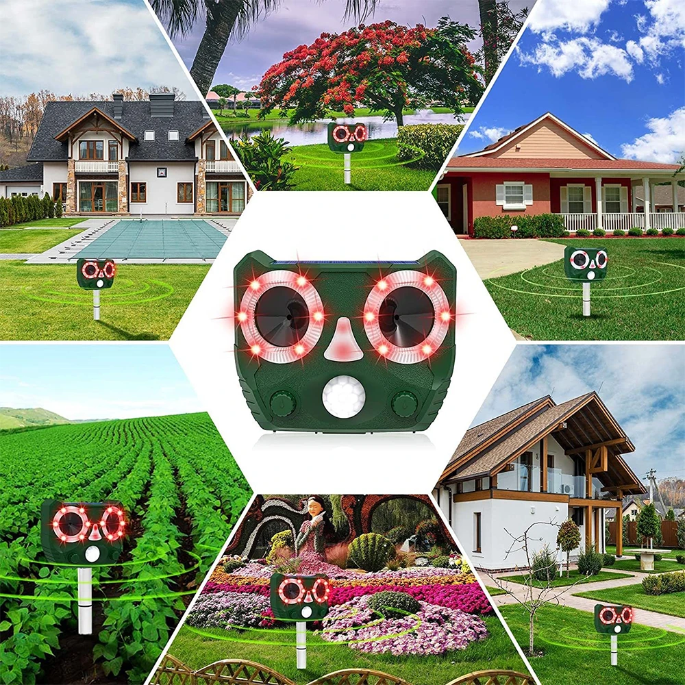 1pc Outdoor IP66 Waterproof LED Red & White Strobe Light Hawk Repeller ...