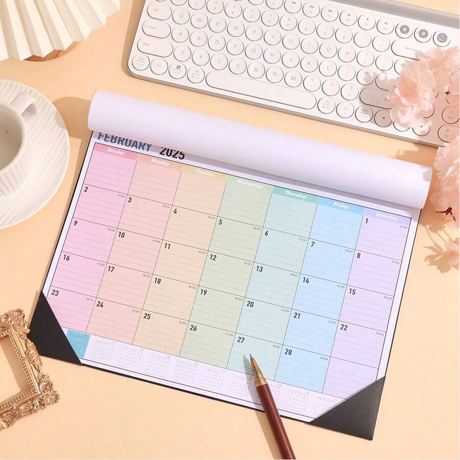 12 feuilles Calendrier mural mensuel 2025 de couleur avec couverture ...