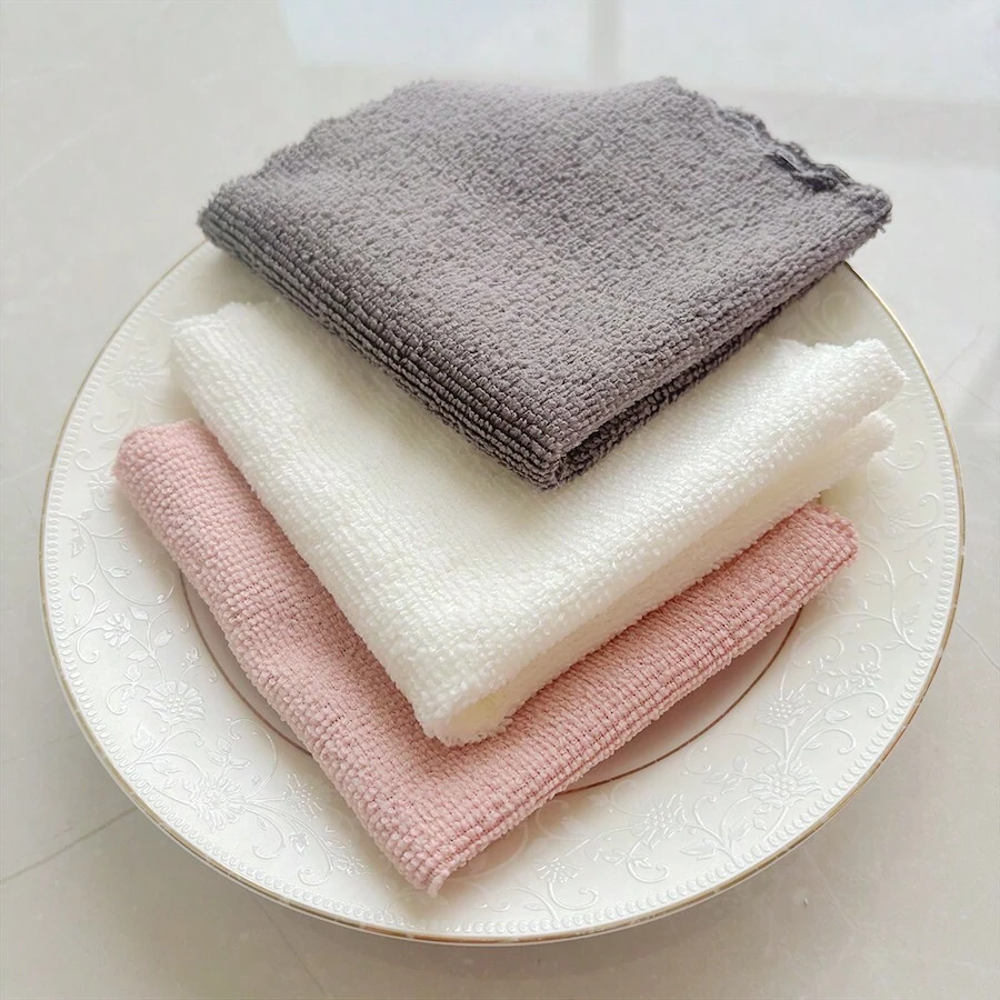 Fiber Thick Cleaning Rags Kitchen Dish Cloths Oil-Free Rags Absorbent ...