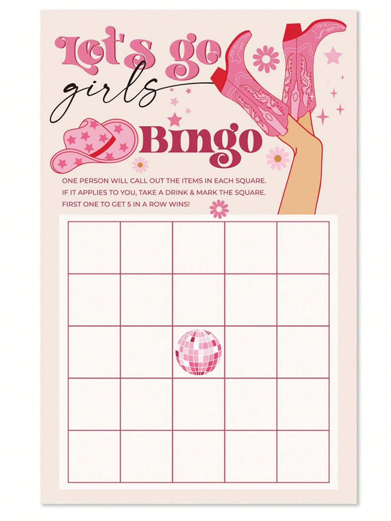 Juego de bingo para la despedida de soltero, Vamos Nash Bash, juegos ...