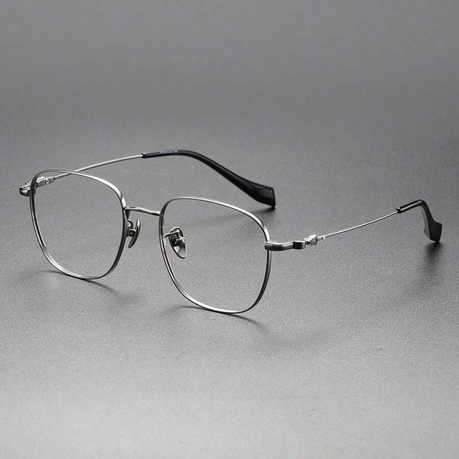 Super Lightweight Titanium Frame Retro Eyeglasses For Men, Solid Pure ...