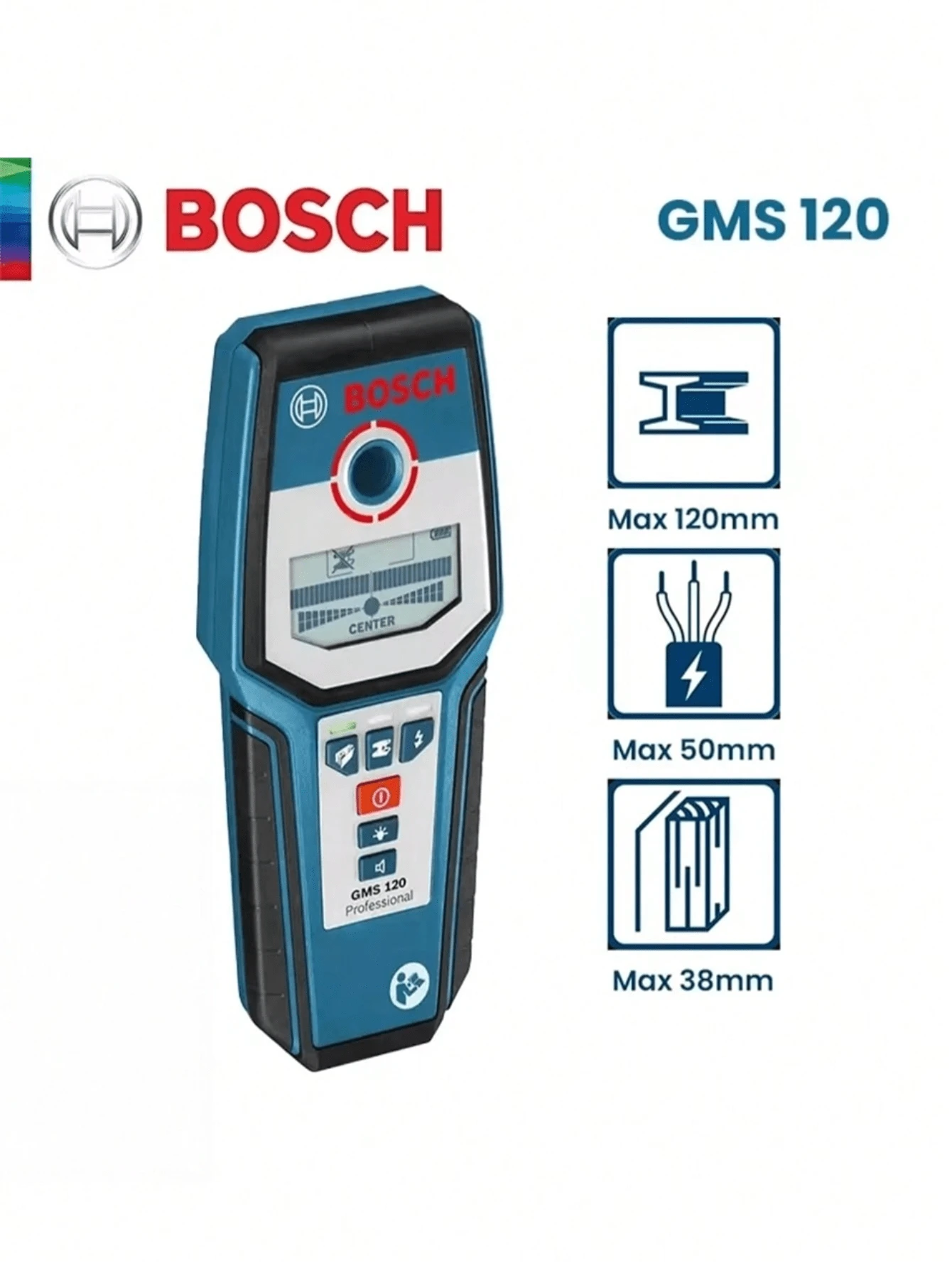 bosch ボッシュ GMS120 デジタル マルチスキャナー 120mm 多機能 壁用探知機 プラスチック、金属、木材検知 | SHEIN JAPAN