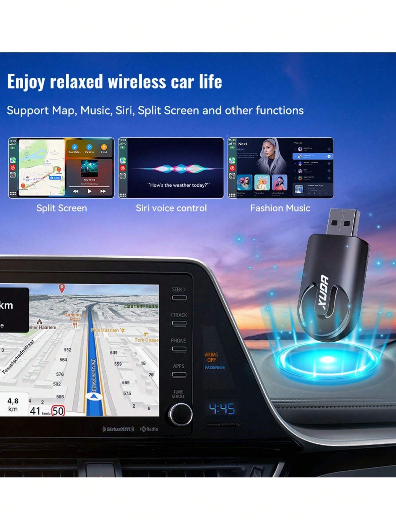 2in1 Mini Wireless CarPlay Android Car Wireless Adapter Smart Box Plug ...