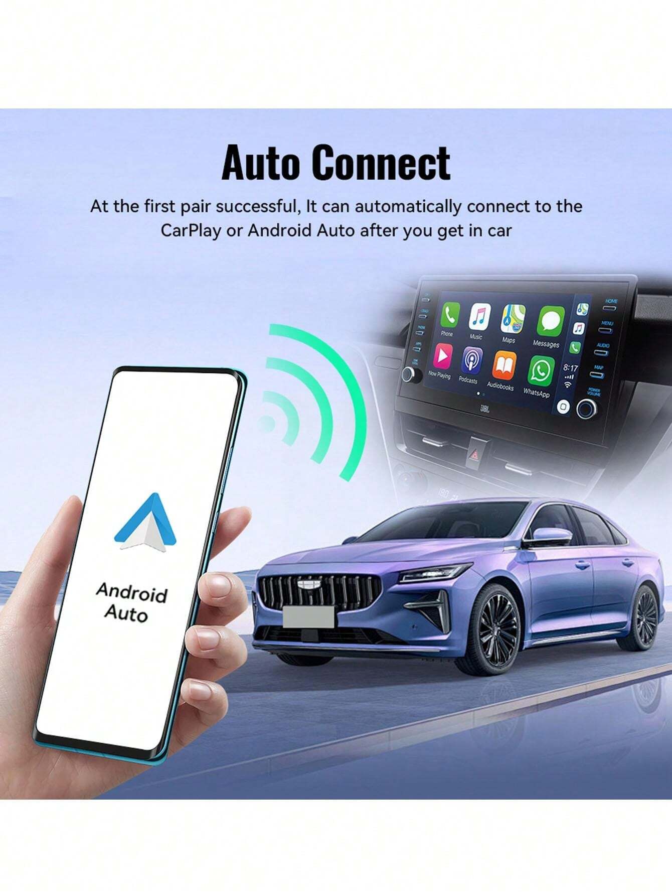 2in1 Mini Wireless CarPlay Android Car Wireless Adapter Smart Box Plug ...