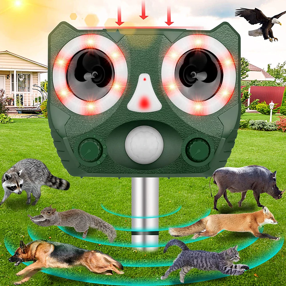 1pc Outdoor IP66 Waterproof LED Red & White Strobe Light Hawk Repeller ...