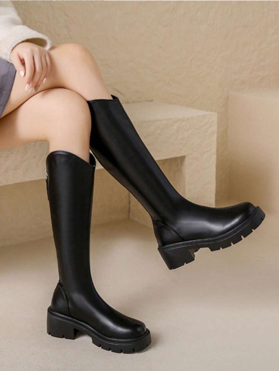 2024 Thick Sole Over-The-Knee Riding Boots For Women, Fluffy Lined High ...