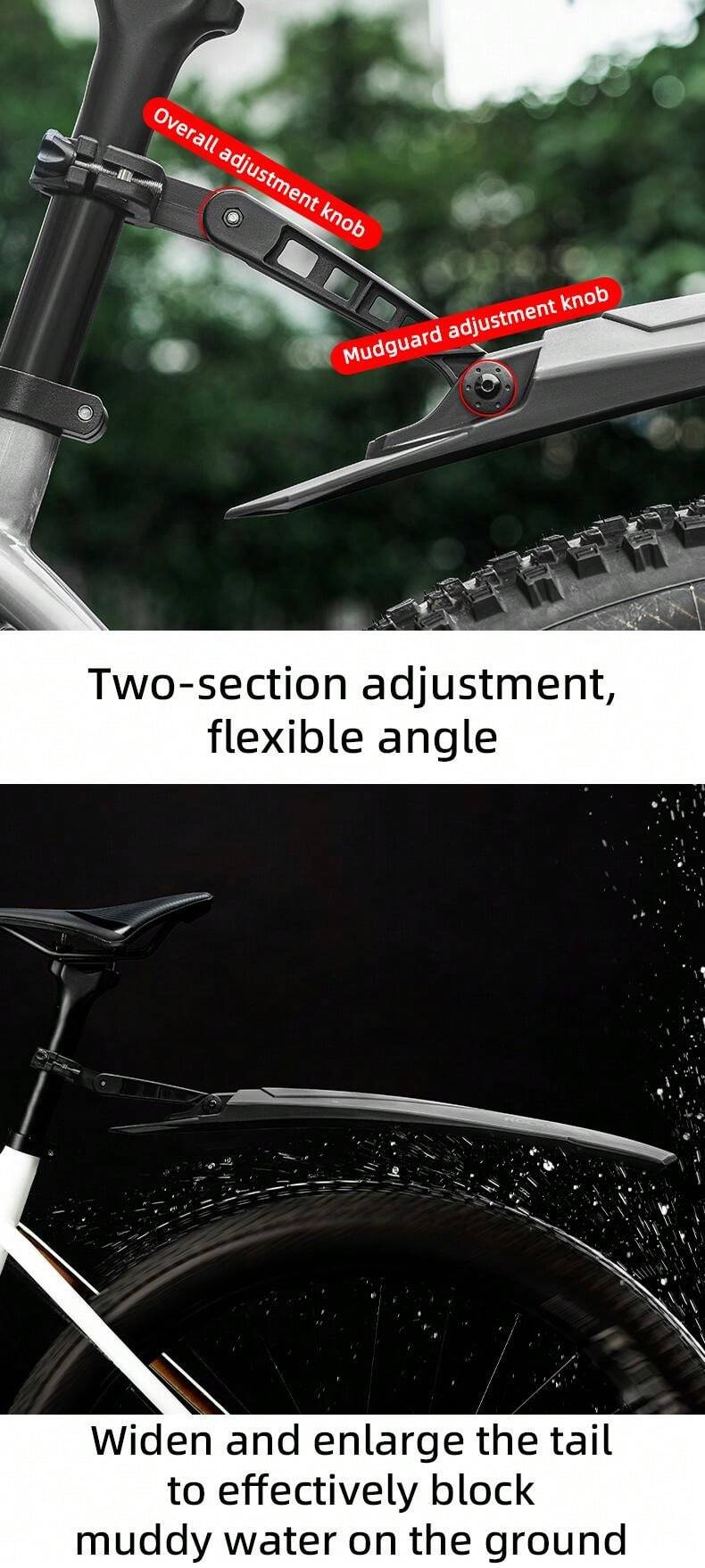 ROCKBROS ROCKBROS Quick-Release Bike Fenders Set Adjustable Front ...