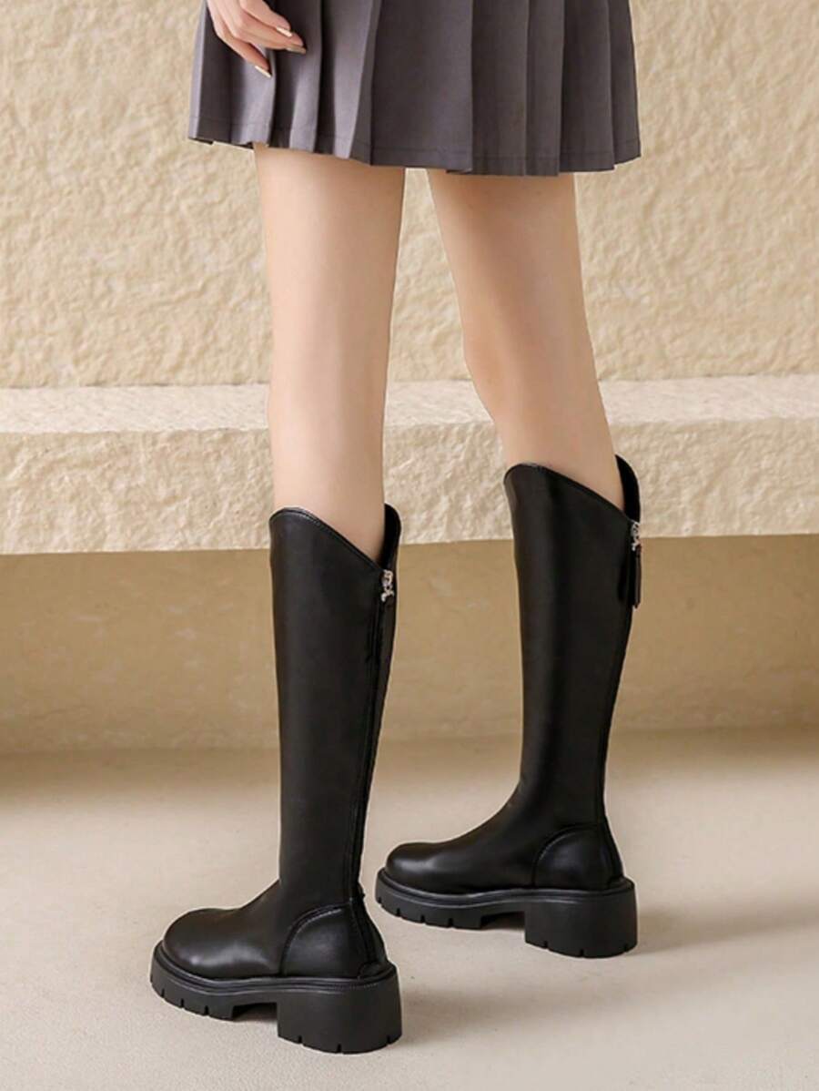 2024 Thick Sole Over-The-Knee Riding Boots For Women, Fluffy Lined High ...