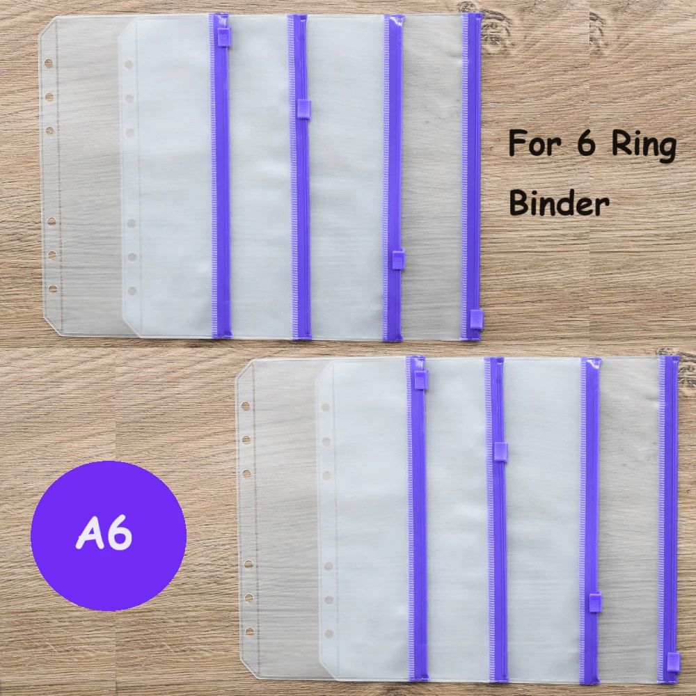 lollipro A6 Binder Pockets For Budget Management 8 Pcs 6 Ring ...