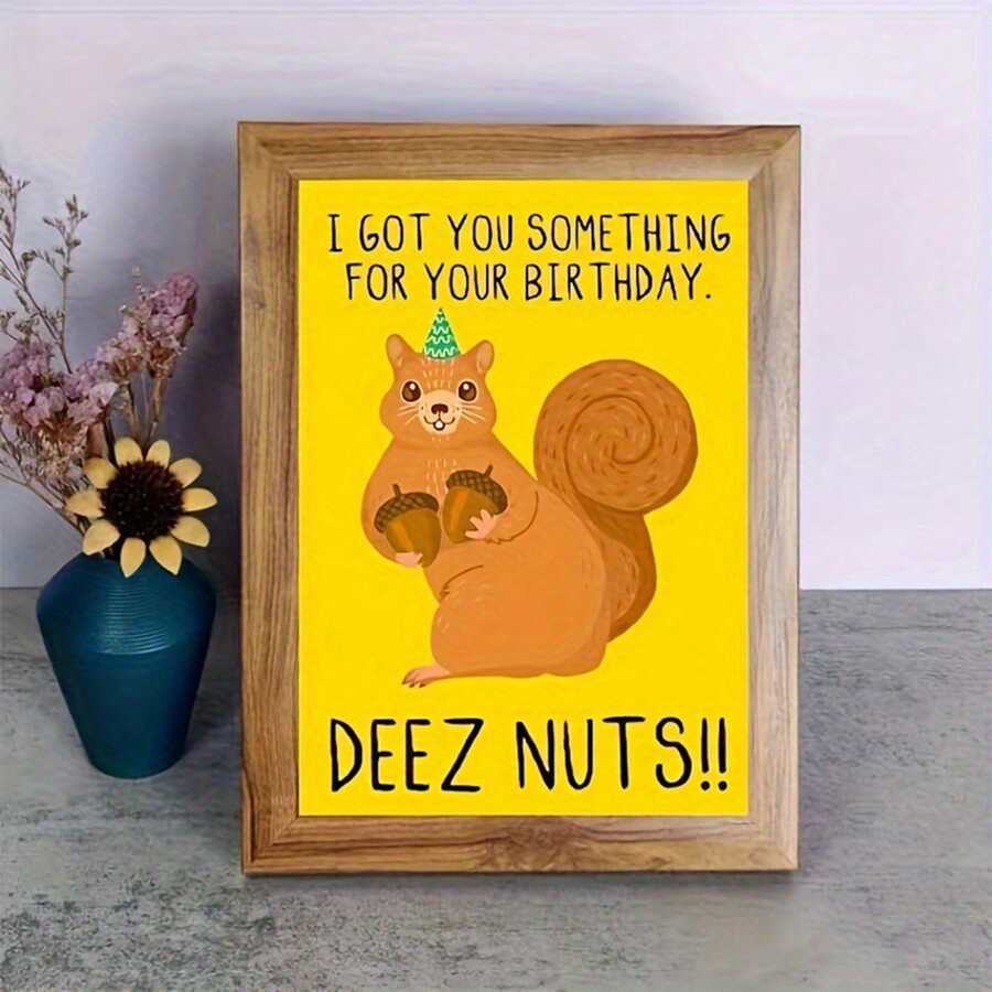 1pc Funny Birthday Greeting Card With Envelope, Humorous Text Gag Gift ...