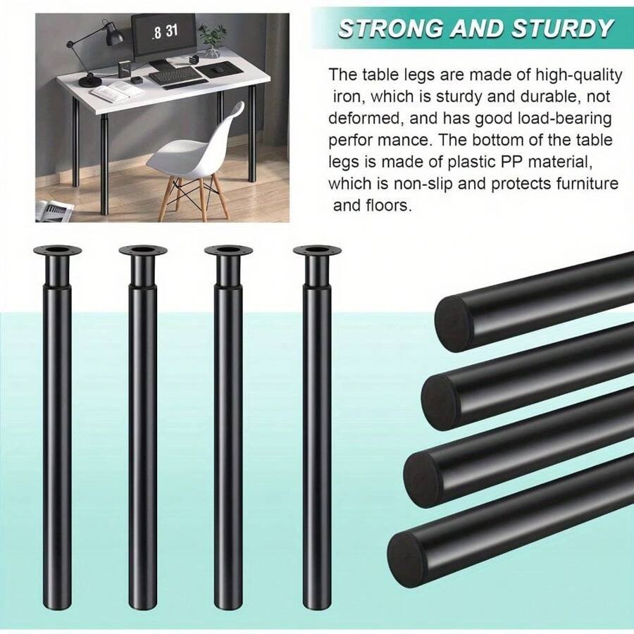 Table Legs Breakfast Bar Leg 710-1100mm Adjustable DIY Metal Folding ...