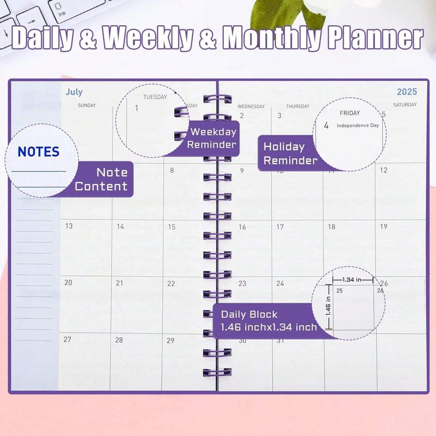 2025-2026 Yearly, Monthly And Weekly Planning Calendar, 18-Month ...