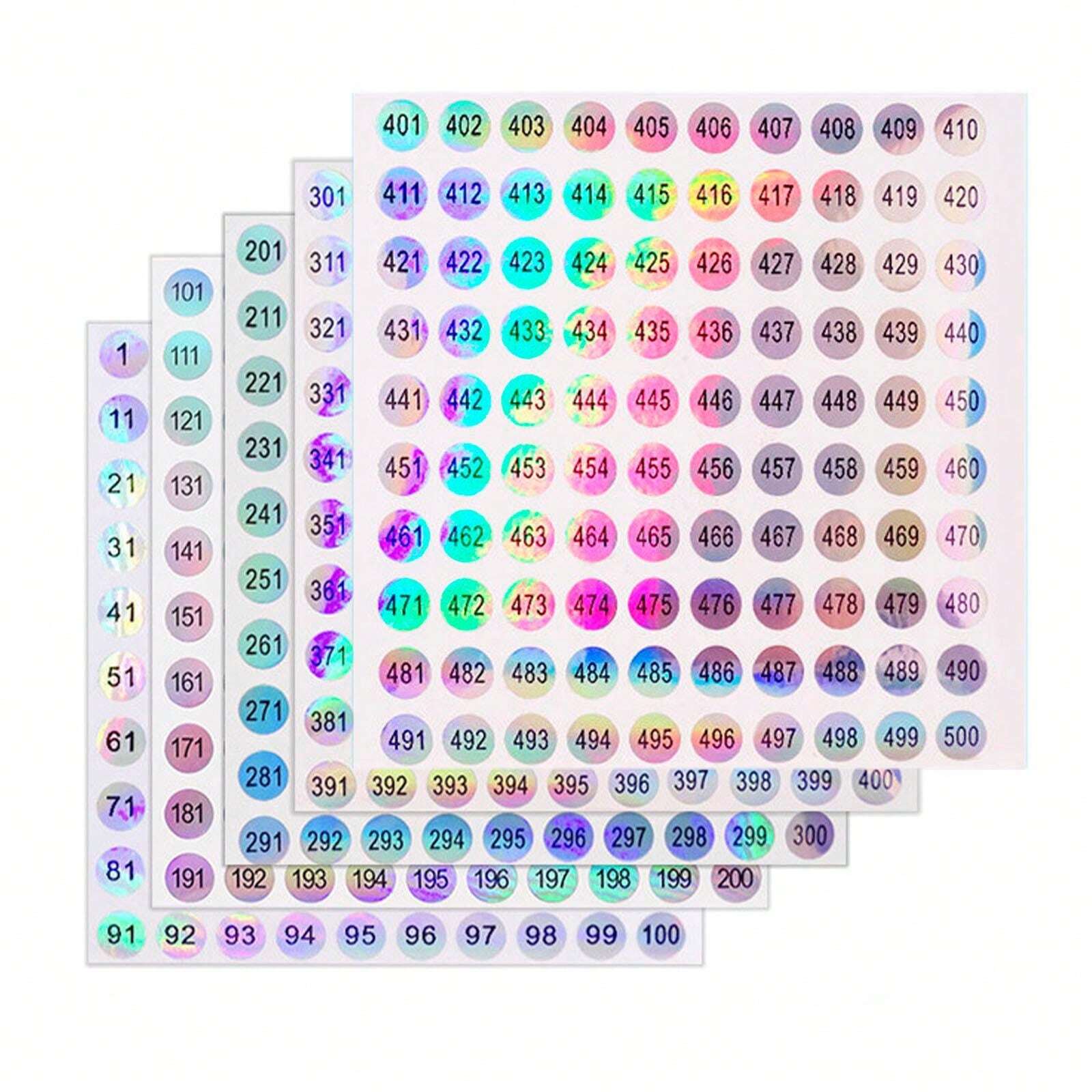 Autocollants numériques (1 à 500), étiquettes autocollantes ...