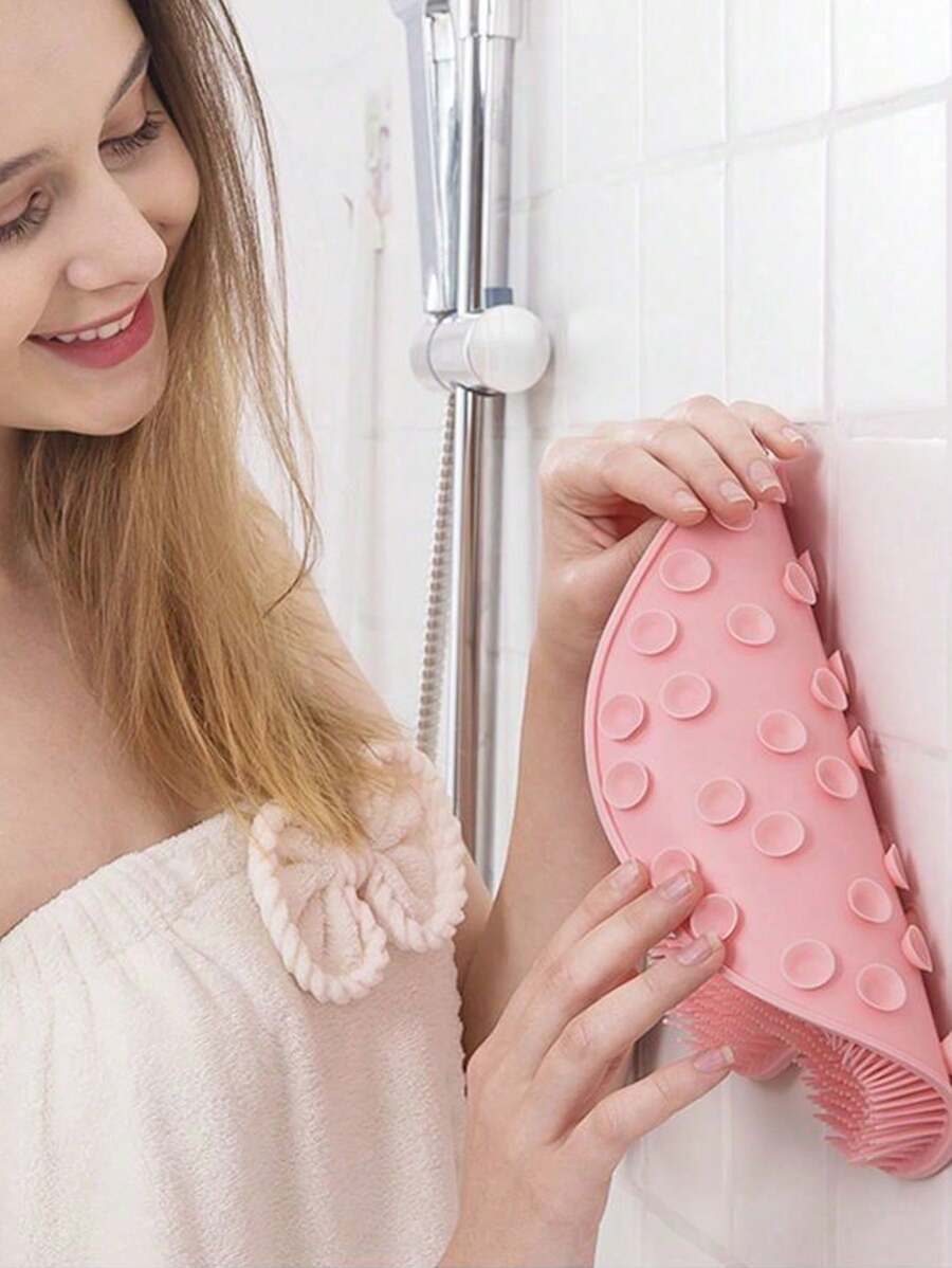 1pc Exfoliating Silicone Bath Massage Pad With Non-Slip Suction Cups - Perfect For Foot And Back ...