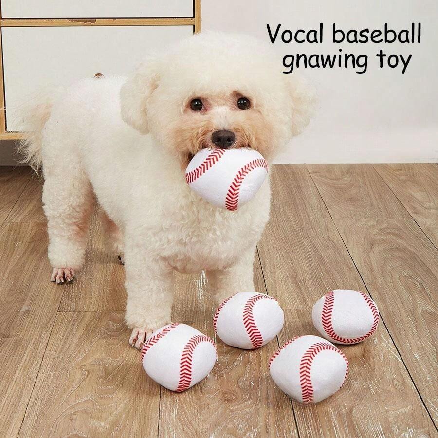 Squeaky Baseball Chew Doll, Pet Plush Squeak Toys For Dogs Cats ...