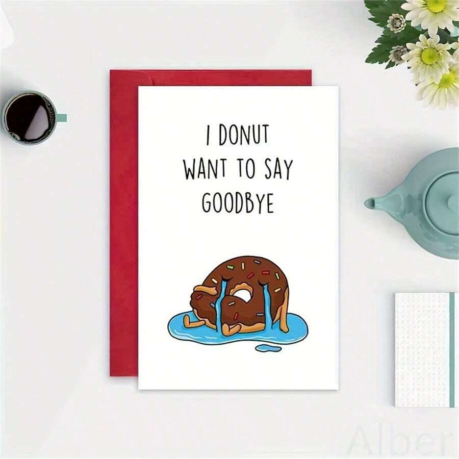 Funny Coworker Leaving Card, Cute Donut Goodbye Card For Friends ...