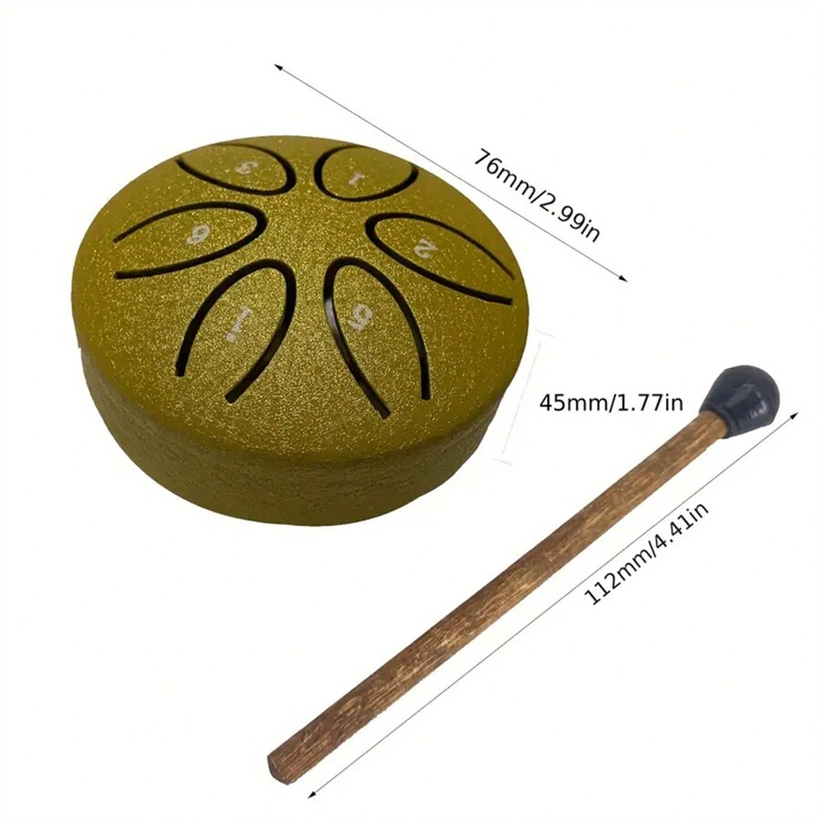 Mini Steel Tongue Drum - Handcrafted Carbon Steel Percussion Instrument ...