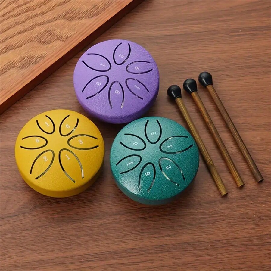 Mini Steel Tongue Drum Handcrafted Carbon Steel Percussion Instrument