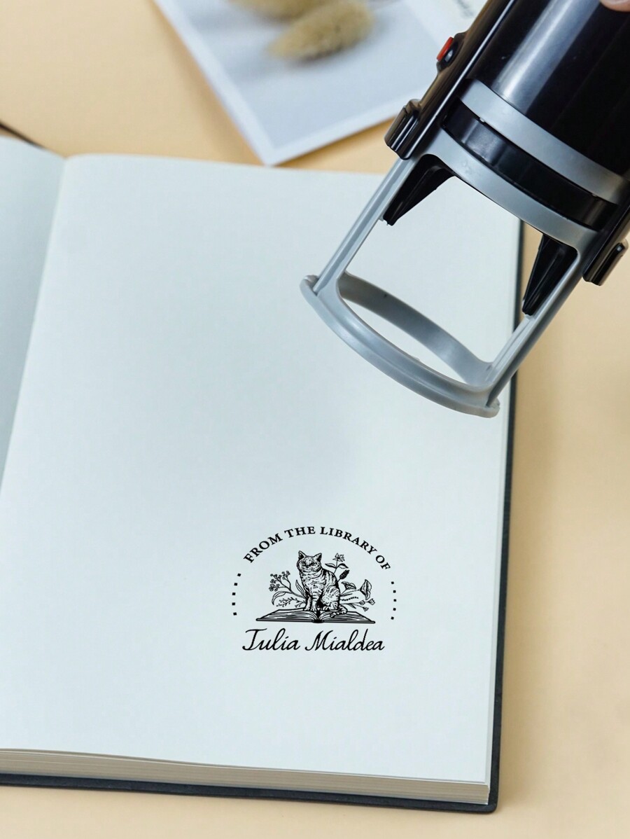 Personalized Book Stamp | Book Embosser Stamp | Custom Book Stamp ...