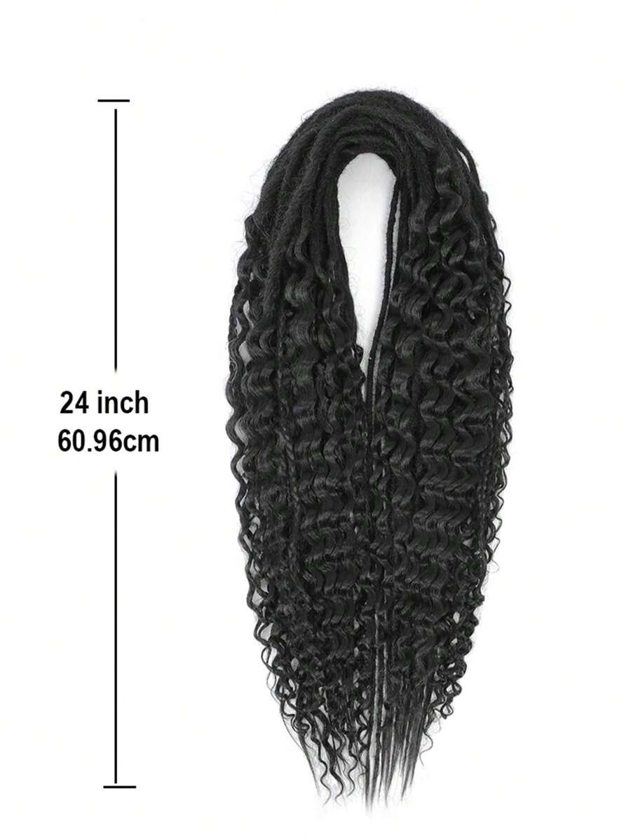 Extensiones de rastas de doble punta, 10 piezas, 24 pulgadas, onduladas ...