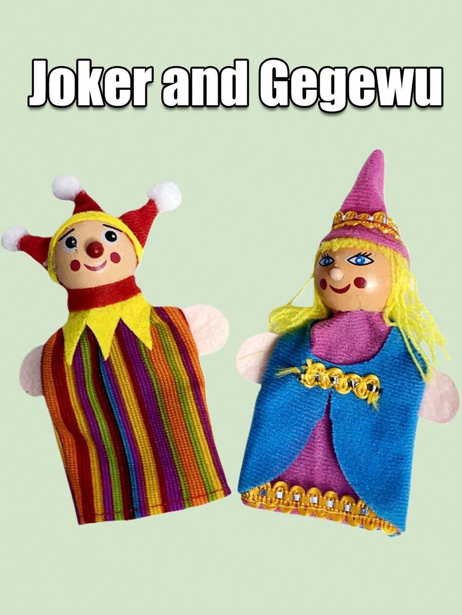 Wooden Finger Puppets For Storytelling, King Character - Random Color ...