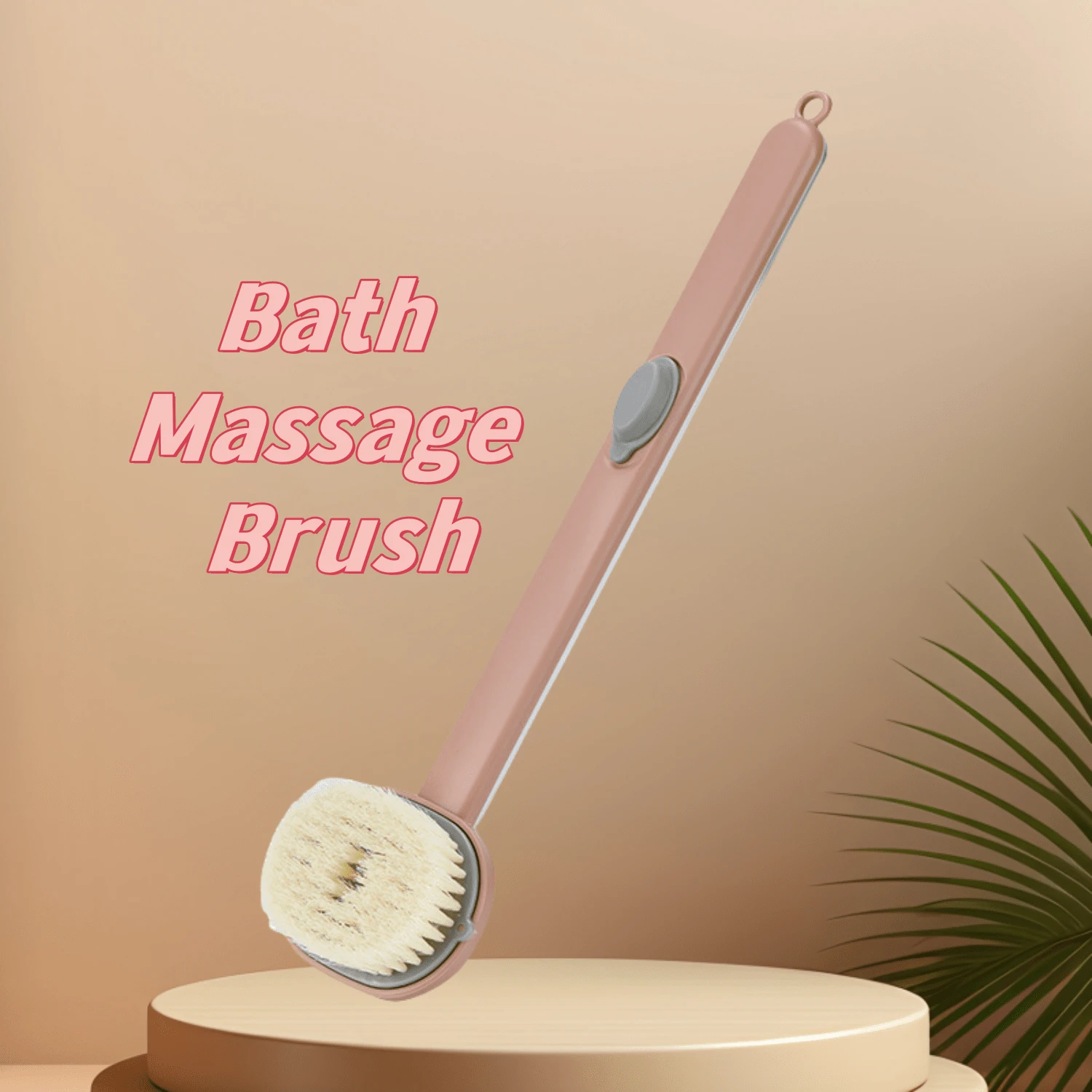 [Pink]]Long Handle Bath Massage Brush Soft Bristle Back Scrubbing Brush ...
