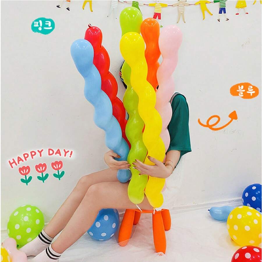 10/20/30/50/100PCS 40inch Latex Spiral Balloons Twisting Long Balloon For Playing Birthday Party ...